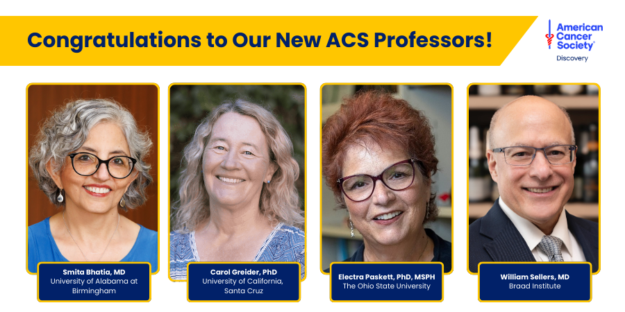 American Cancer Society Awards 4 New ACS Professorships | American ...