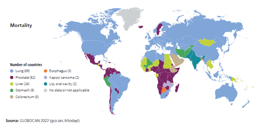 Cancer in Men: Prostate Cancer is #1 for 118 Countries Globally ...