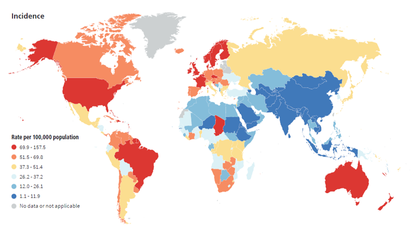 Cancer in Men: Prostate Cancer is #1 for 118 Countries Globally ...